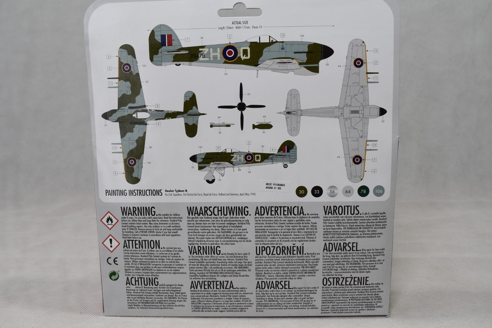 Airfix Hawker Typhoon IB 1:72 Starter Set Model Kit A55208