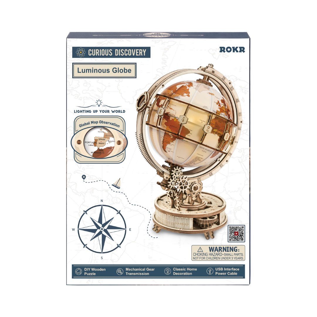 Robotime Rokr Luminous Globe Wooden Puzzle Model ST003